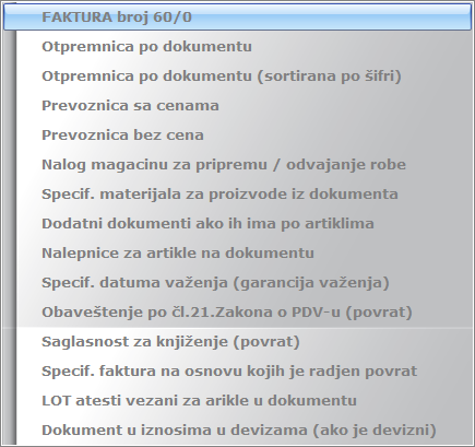ŠTAMPA FAKTURA I PROFAKTURA
